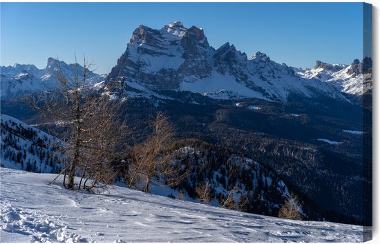 Schilderijkoning - Canvas Schilderij Winter 3D Berglandschap - 120 x 80 cm | bol.com