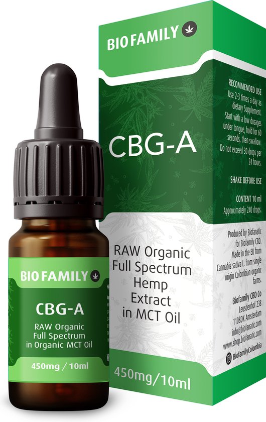 BioFamily Organic 4,5% - 450mg CBG-A RAW Full Complete Spectrum | bol