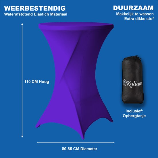 Statafelrok Paars x 20 – ∅ 80-85 x 110 cm - Statafelhoes met Draagtas - Luxe Extra... | bol