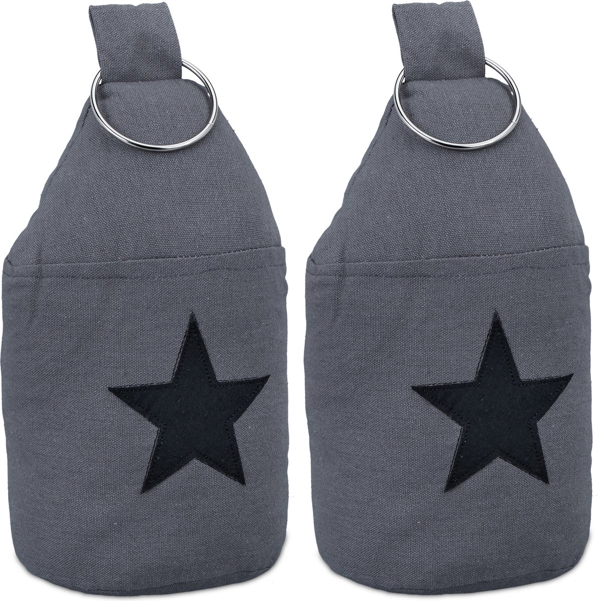 Relaxdays deurstopper zak set van 2 - stoffen deurstop zandzak ...