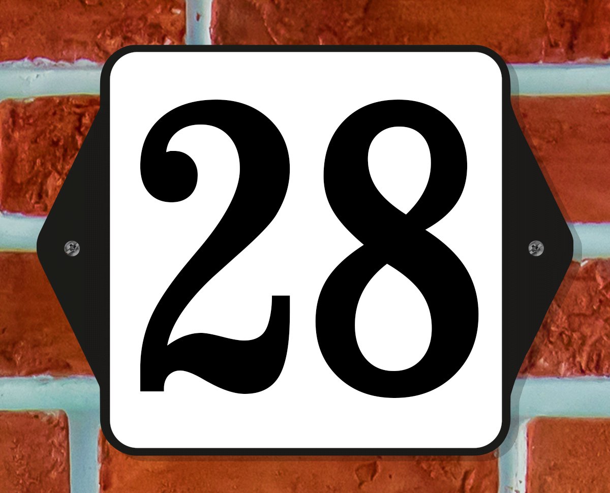Plaque d'immatriculation Classique - Numéro 28 - 14 x 11 cm - avec ...