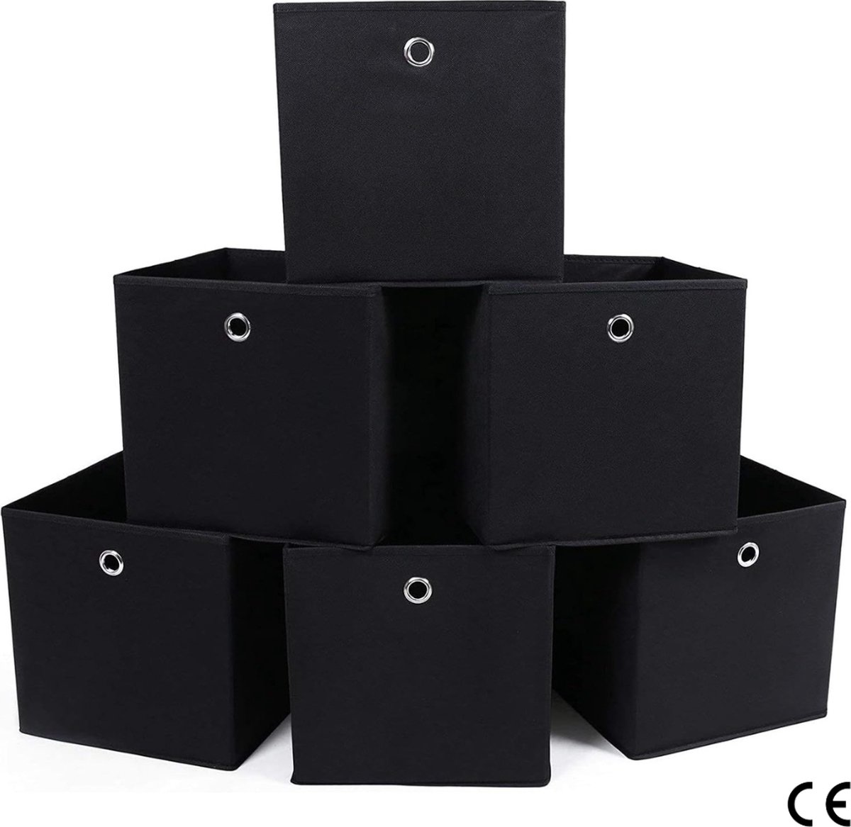 Opbergdozen - set van 6, vouwbare stoffen dozen, non-woven, kubussen ...