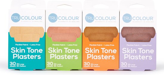 Tru-Colour huidskleur pleisters combinatie verpakking - 4 huidskleur ...