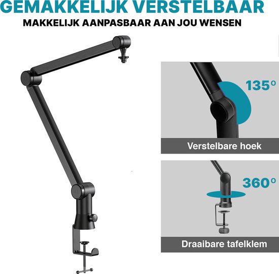 Microfoon Arm - Microfoonarm Standaard - Mic Stand - Microfoonhouder ...
