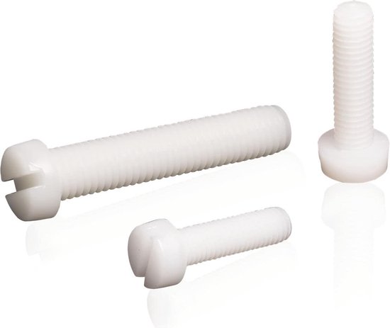 (100 STUKS) M8X16 METAALSCHROEF NYLON (POLYAMIDE) DIN 84 (ISO 1207) | bol