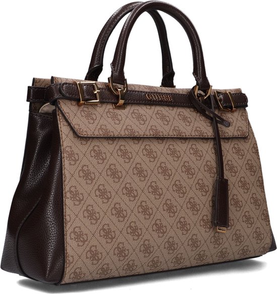 Guess Sestri Logo Luxury Satchel Handtassen Dames - Bruin - Maat ...