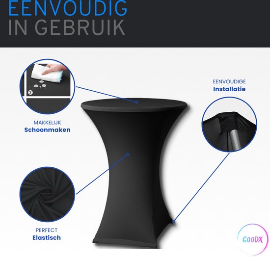 GOODX Statafelrok WIT x 2- Ø80-110 cm - Extra Dik - Set van 2 stuks - Statafelhoes -... | bol