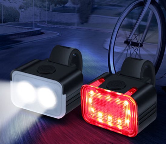 Matrix Fietslamp Set - Voorlicht / Achterlicht - LED Fietslampjes Rood ...