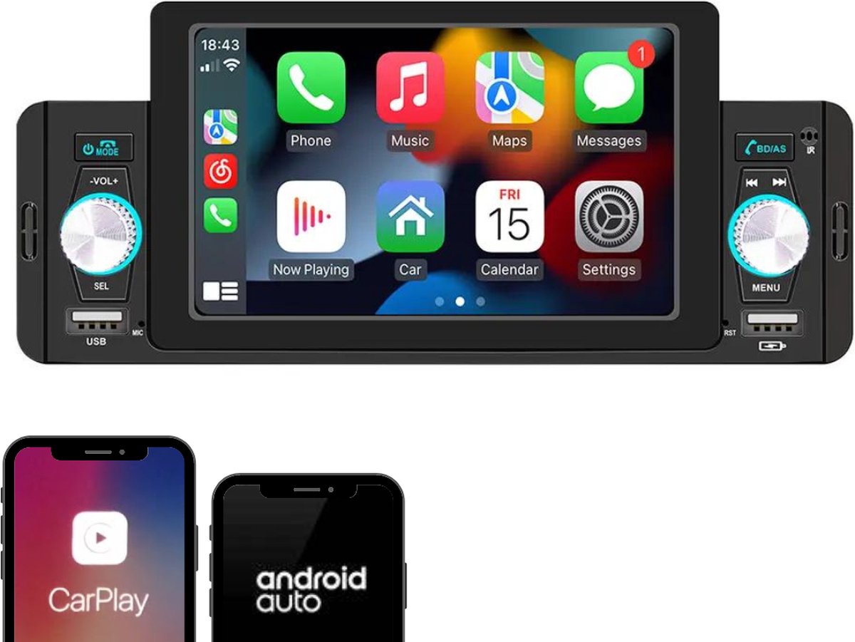 Dirmo - Q2 Navigatiesysteem - Autoradio - Apple CarPlay - Android Auto - Din 1 -... | bol.com