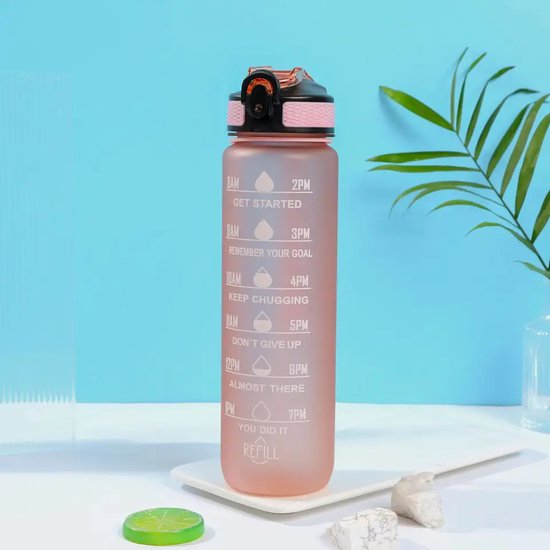 Motivatie drinkflessen-waterflessen met rietje-Diverse... | bol