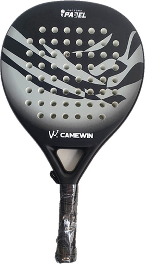 Padelracket - inclusief padeltas - Full carbon - Grijs - Zwart - Padel ...