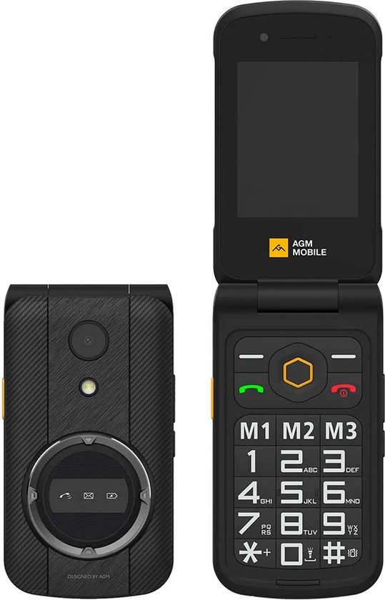 AGM Mobiles - M8 Robuuste Android 4G Klaptelefoon IP69 Zwart | bol