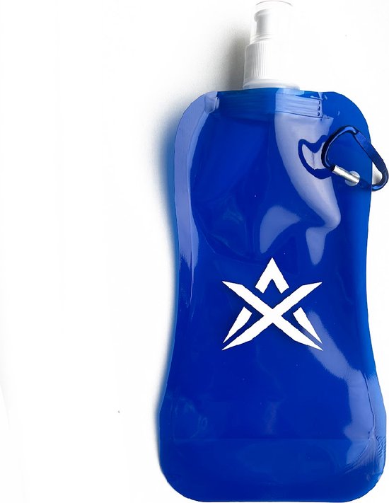Opvouwbare Waterfles - Blauw - Zachte Sport Waterfles - Waterzak voor ...
