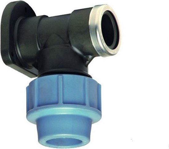 PE muurplaat klemkoppeling, 25 mm x 3/4'' bi.dr., 16 bar, KIWA | bol