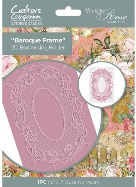Nature's Garden - Vintage Rose - Embossing Folder 5'x7' - Baroque Frame ...