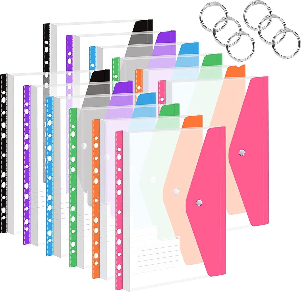 12 pièces de dossiers de documents A4 pour le rangement, pochettes pour ...