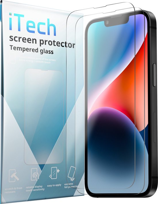 iTech iPhone 15 Screenprotector Tempered Gehard glas - 2 stuks | bol.com
