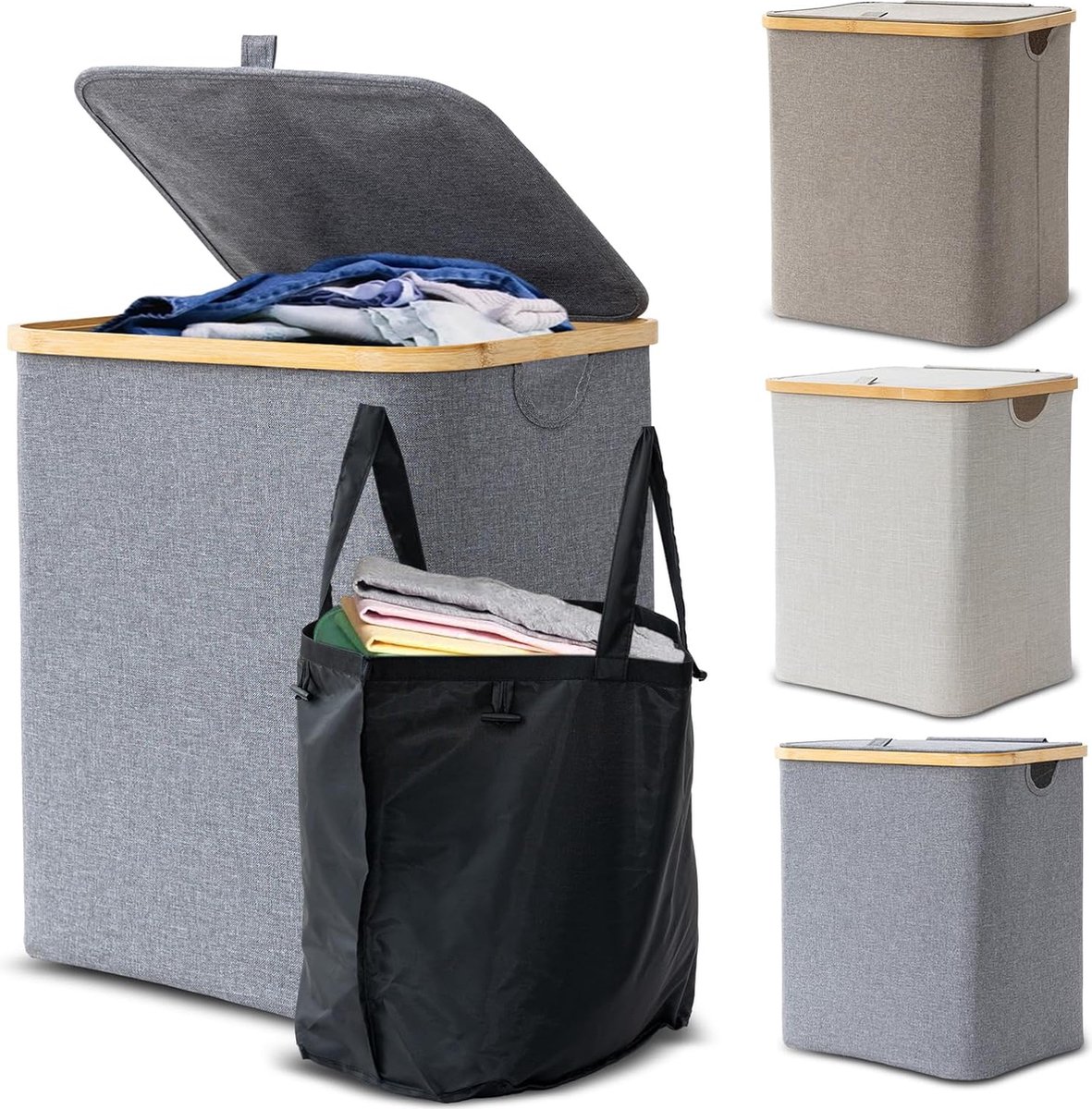 Wasmand smal met deksel, verbeterde stabiele wasmand, wasmand met ...