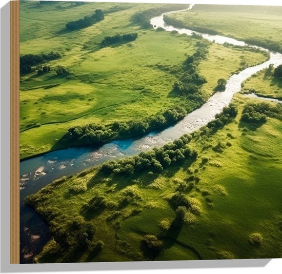 Hout - Rivier - Water - Bomen - Landschap - 50x50 cm - 9 mm dik - Foto ...