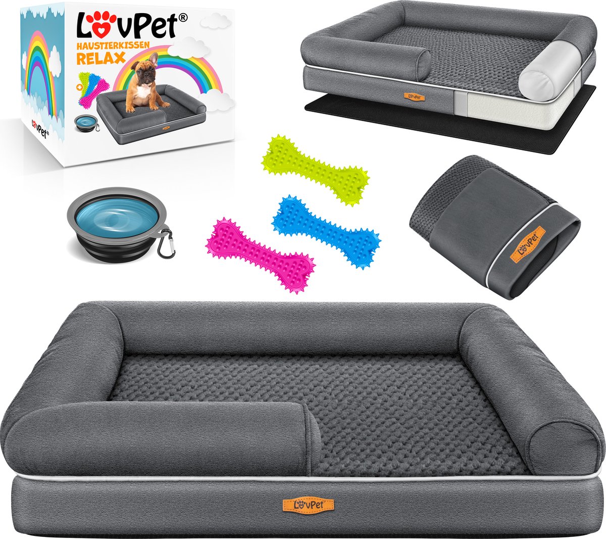 LovPet® Hondenmand Orthopedisch Hondenbed Hondenkussen Relax, Inclusief ...