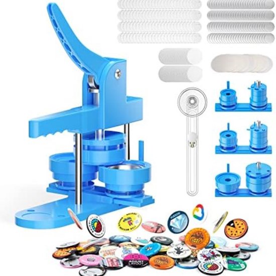 Gratyfied Buttonmachine - Buttons Maken - Badge Maker - Blauw | bol.com