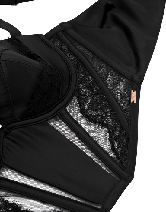 Hunkemöller Nicole Padded Underwired Longline Bra Zwart C70 | bol