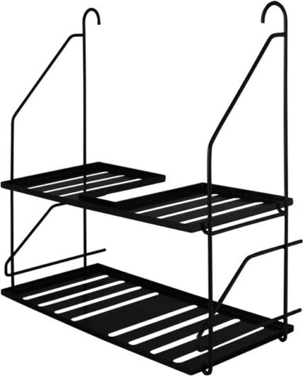 Opbergrek voor uitstortgootsteen - metaal - zwart | bol