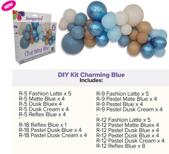 Ballonnenslinger organisch - Charming baby blauw - DIY Balloon Kit. | bol