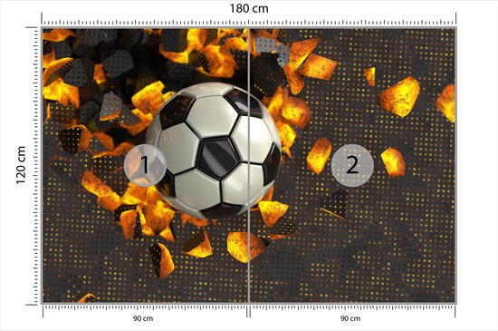 Fotobehang Voetbal 3D-Sportbal | bol
