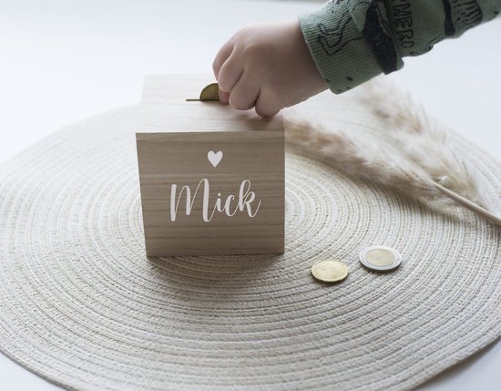 Houten spaarpot met naam | bol