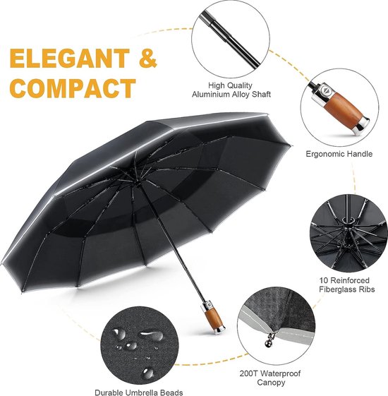 Mini paraplu, zakparaplu met 6 ribben, 210T stof & aluminium ...