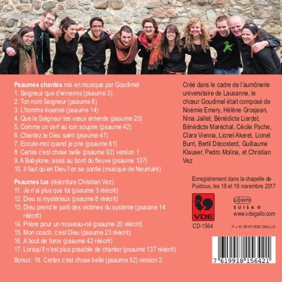Choeur Goudimel - Psaumes D'hier Et D'aujourd'hui (CD), Choeur Goudimel ...