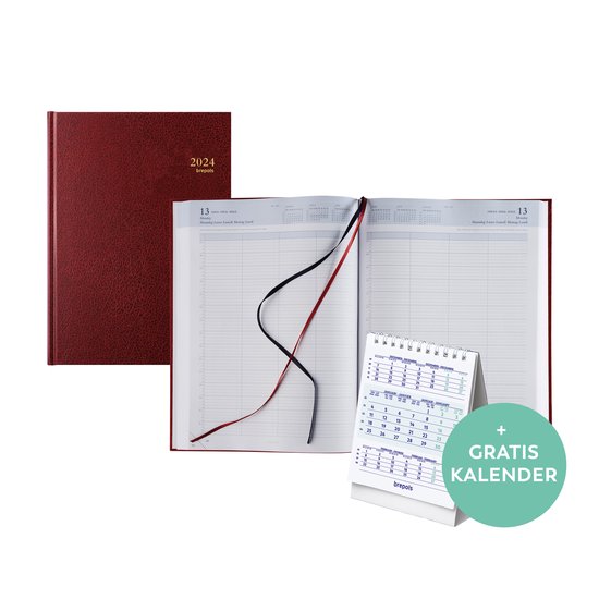 Brepols Bureau-agenda 2024 - SANTEX - Bremax 2 - Dagoverzicht - 1d/2p - Bordeaux - 21... | bol
