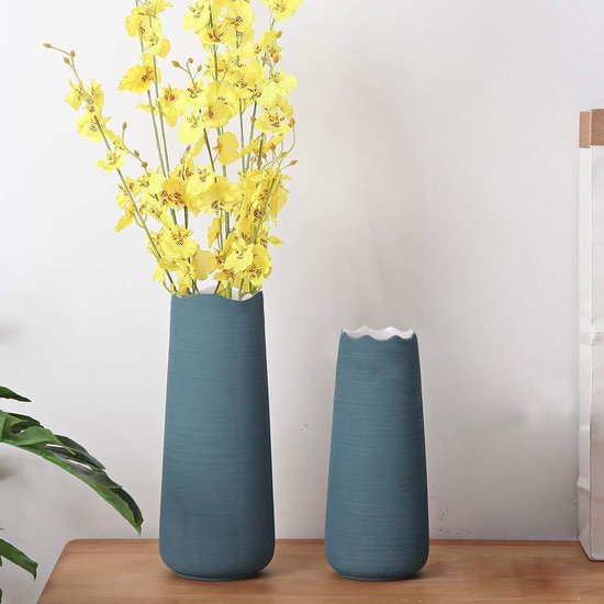 20cm blauwe vaas keramische vazen bloemenvaas decoratie decoratie | bol