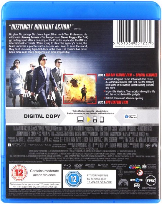 Mission: Impossible - Ghost Protocol [Blu-Ray]+[DVD] (Blu-ray), Paula Patton | Dvd's | bol