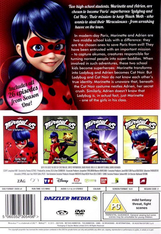 Miraculous - Tales Of Ladybug & Cat Noir - Season 1 (Dvd), Matthew ...
