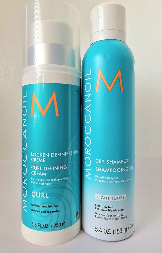 Moroccanoil Duo Dry Shampoo Light 205ml + Curl Define Cream 250ml | bol.com