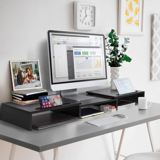 Sounix Monitor standaard - Verstelbare monitorstandaard riser voor 2 ...