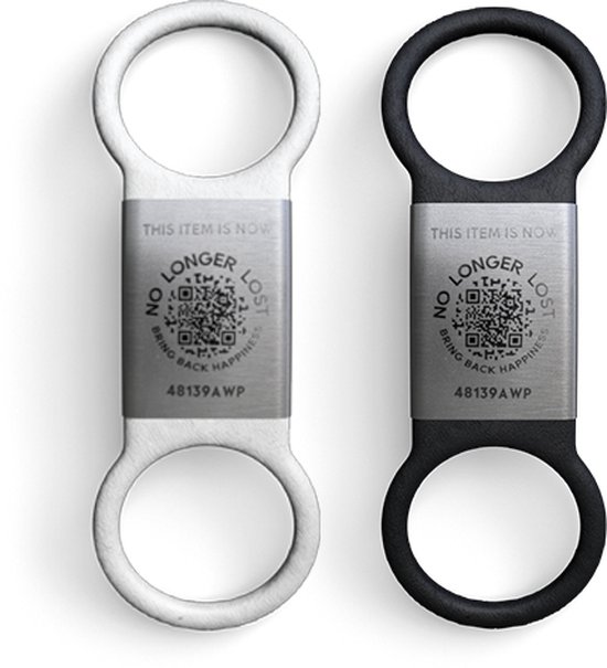 NoLongerLost Helm Airtag (x2) - Slimme Helm Tag - 1 zwart 1 wit - QR ...