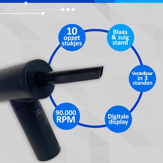Bolify - Air Duster PRO 91.000 RPM - Perslucht - Compressed Air ...