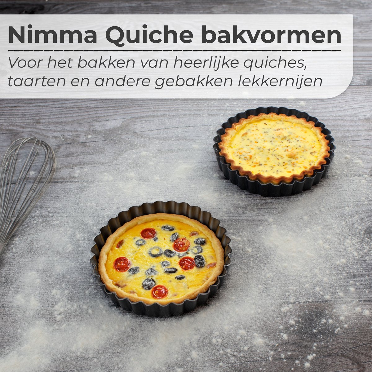 Nimma Quichevorm - Set van 4 - Bakvorm Met Losse Bodem - Metalen Quiche ...