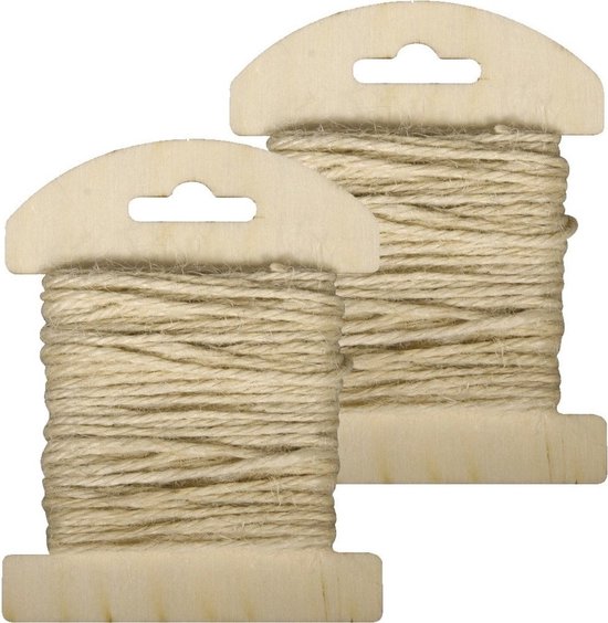 2x decoratie/hobby touw jute op kaart - 10 meter x 8 mm - creatief ...