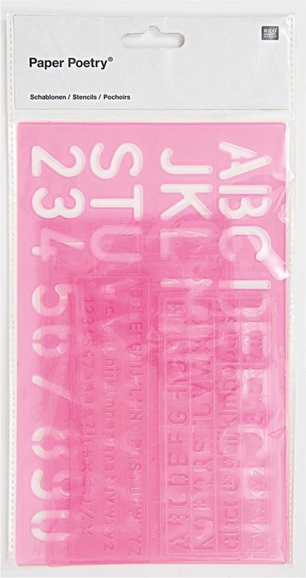 4x Sjabloon met letters en cijfers 25 x 15 cm - ABC/alfabet ...
