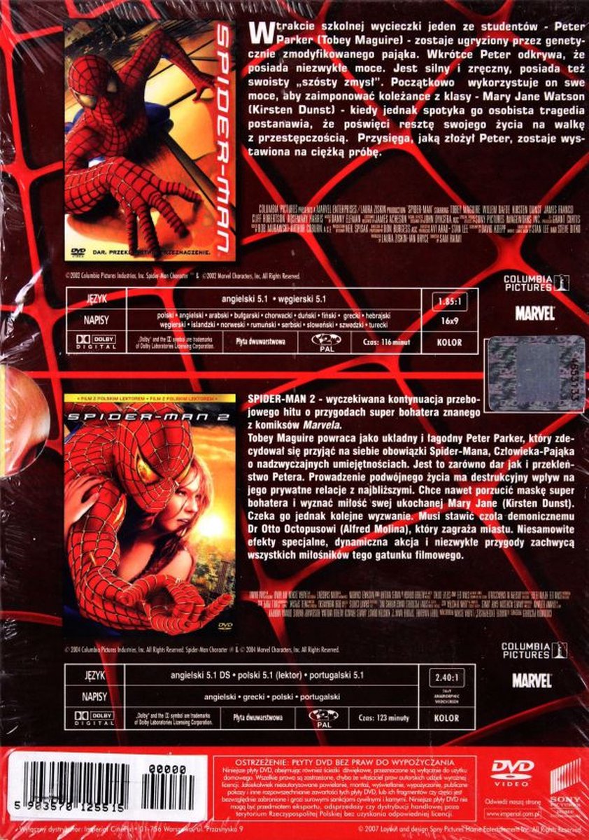 Spider-Man / Spider-Man 2 [BOX] [2DVD] (Dvd), Julia Barry | Dvd's | bol