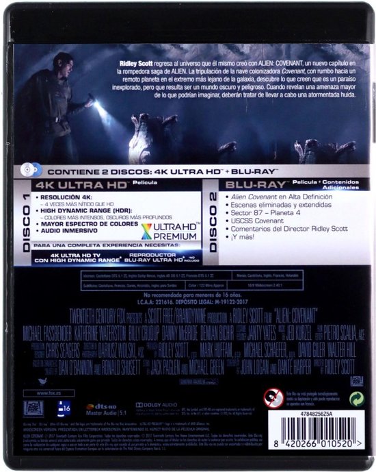 Alien: Covenant [Blu-Ray 4K]+[Blu-Ray], Danny McBride | Dvd's | bol.com