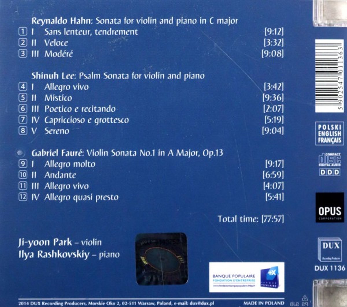 Ilya Rashkovskiy, Ji-Yoon Park Violin Sonatas [CD], Ilya Rashkovskiy ...