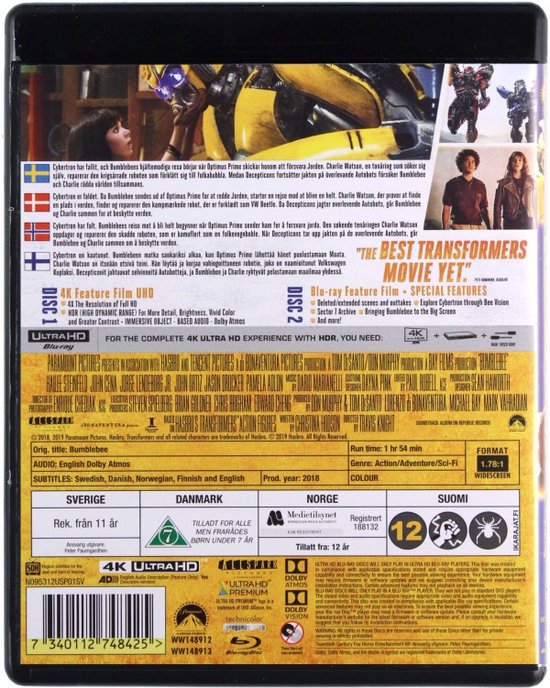 Bumblebee 4K Blu ray, Jason Drucker | Dvd's | bol