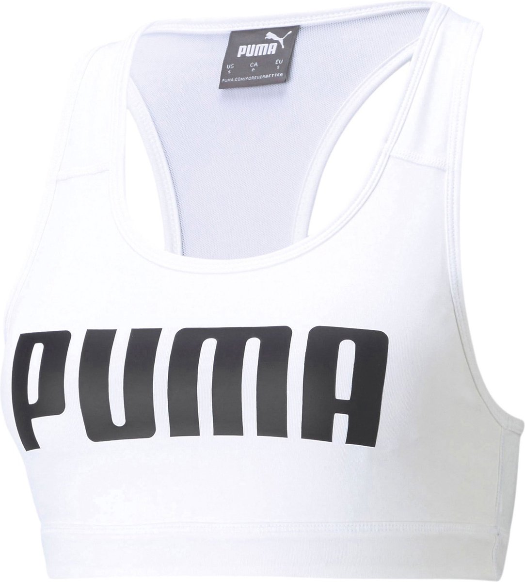 PUMA Mid Impact 4Keeps Bra Dames Sportbeha - Wit - Maat S | bol.com