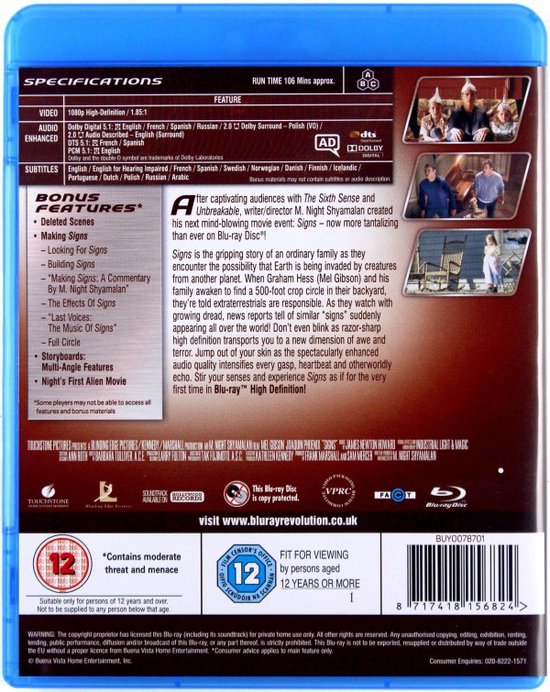 Signs (Blu-ray) (Import) (Blu-ray), Mel Gibson | Dvd's | bol
