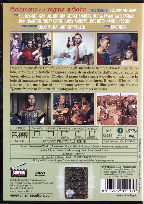 Solomon and Sheba [DVD] (Dvd), Gina Lollobrigida | Dvd's | bol